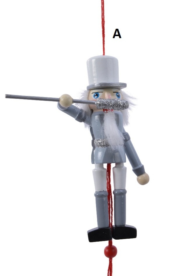 Zawieszka dziadek do orzechów drewniana szara ruchoma (551446) -30% ...